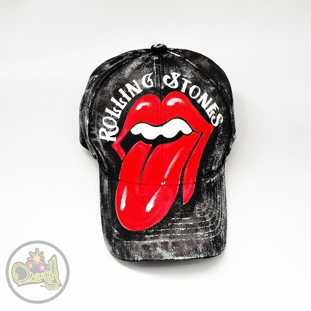 Inspired Rolling Stones Cap - Handmade, Unique Design, Pop Art, FREE ...