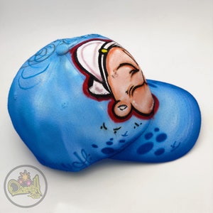Custom Popeye Hat Hand Painted in the Technique of Airbrushing - Etsy