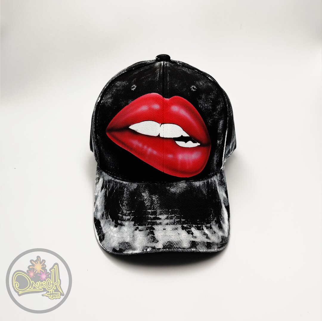 Red Sexy Lips Cap - Hand Painted Cap Unique in Its Style Available for ...