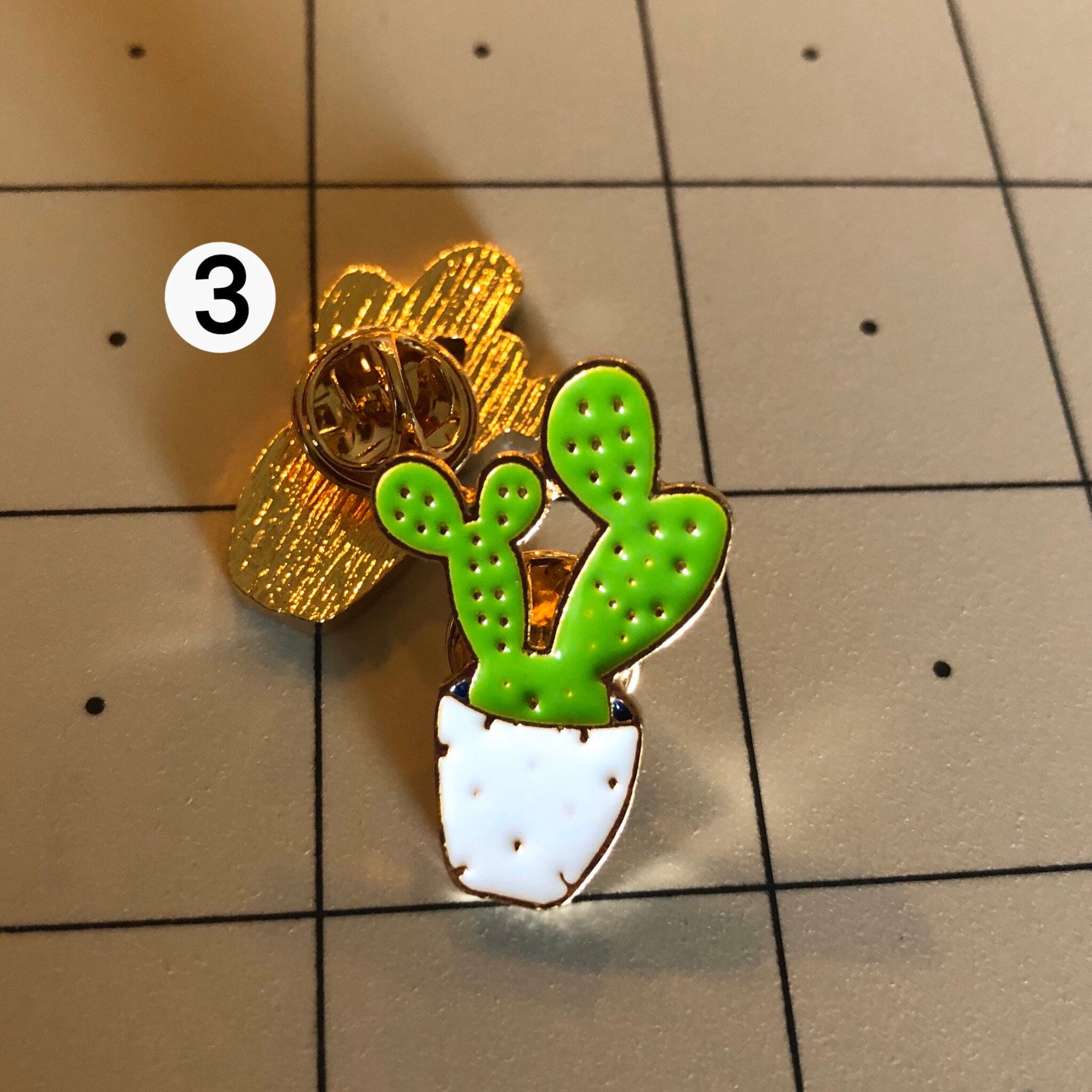 Gold Cactus Enamel Pins - Etsy