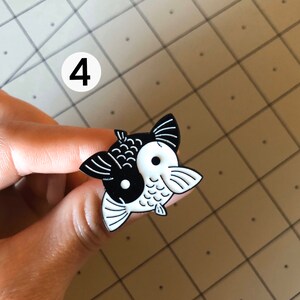 Black and White Enamel Pins - Etsy