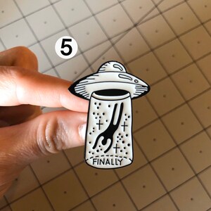 Black and White Enamel Pins - Etsy