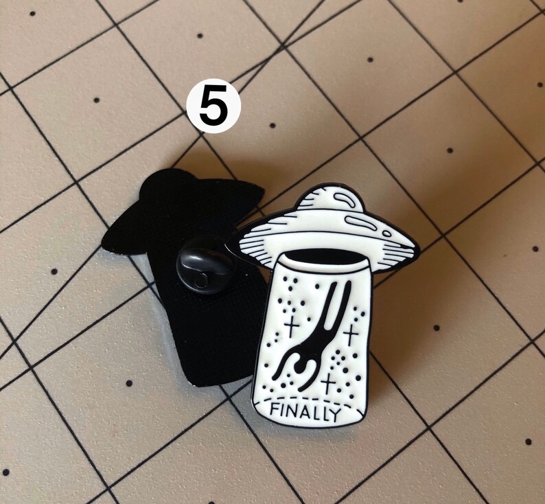 Black and White Enamel Pins - Etsy