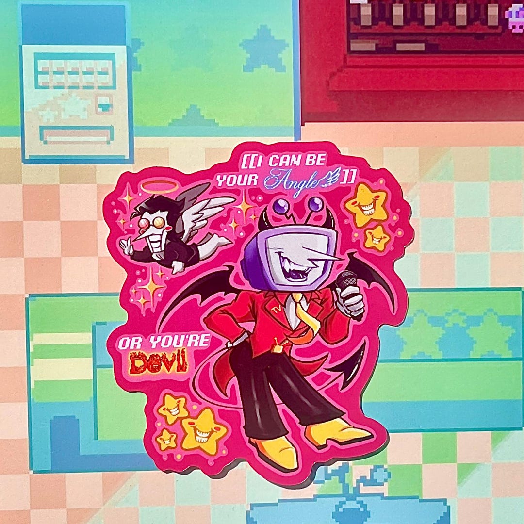 Spamton and Tenna Angel/devil Meme Sticker | Deltarune - Etsy