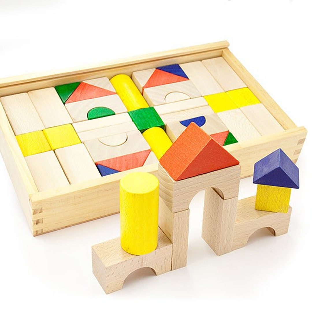 Block Game, Wooden Architecture and Colors - Etsy