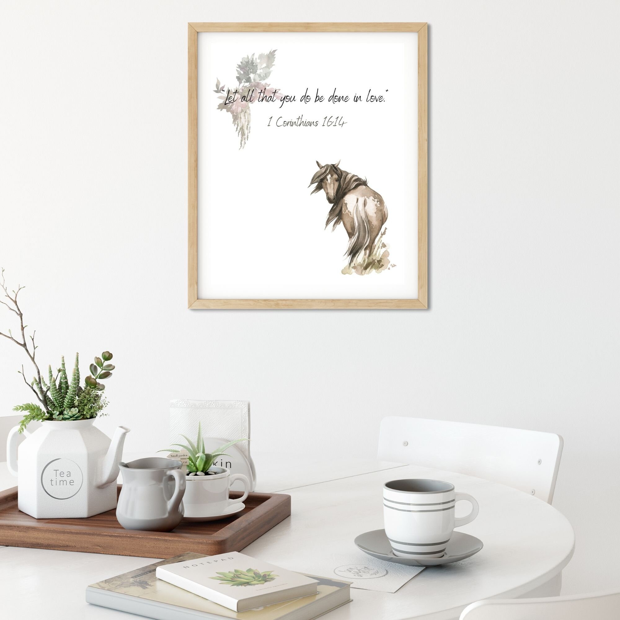 Horse Scripture Printable Bible Verse Digital Download Horse Watercolor ...