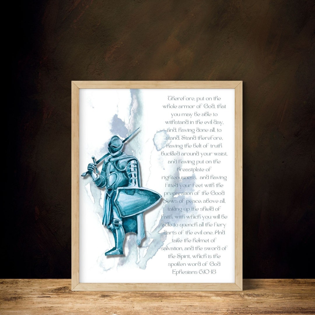 Knight Watercolor Bible Verse Digital Download| for Your Christian Home ...