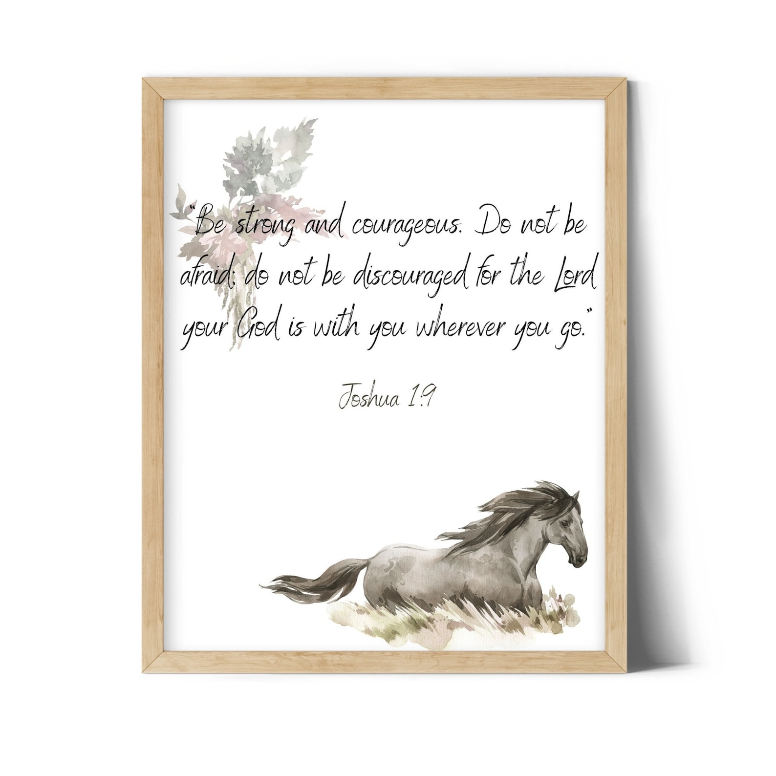 Bible Verse Digital Download| Horse Watercolor for Your Christian Home ...