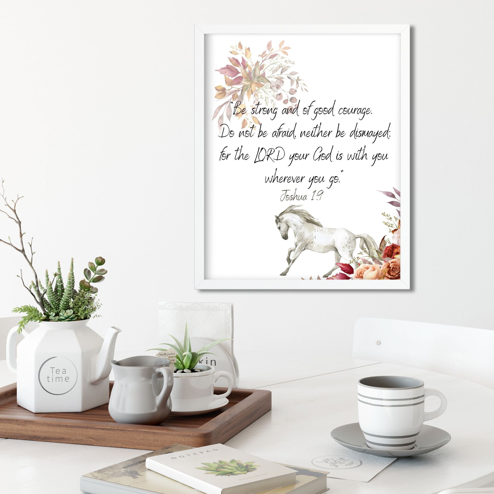 Horse Bible Verse Digital Download Horse Watercolor Fall Decor ...