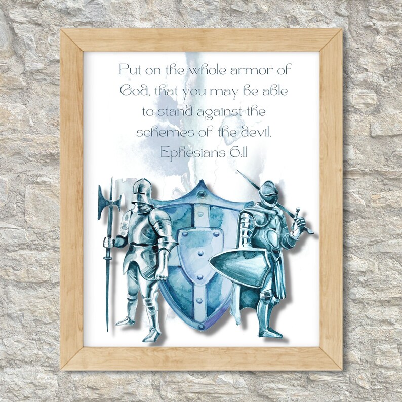 Knight Watercolor Bible Verse Digital Download| for Your Christian Home ...