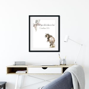 Horse Scripture Printable Bible Verse Digital Download Horse Watercolor ...