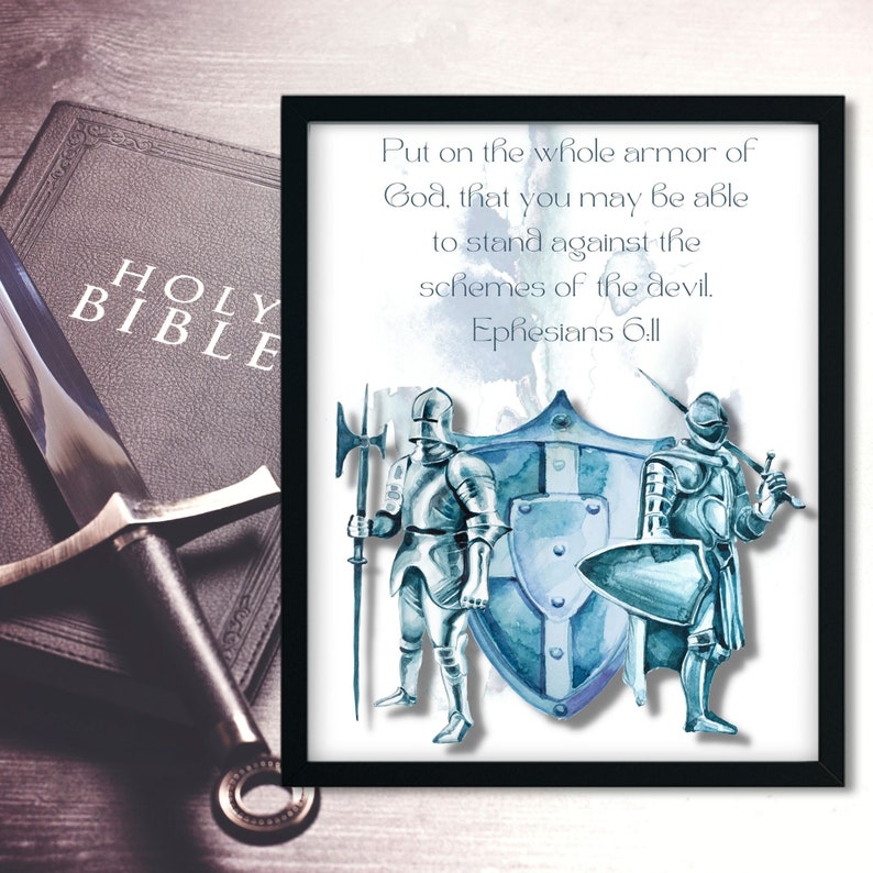 Knight Watercolor Bible Verse Digital Download| for Your Christian Home ...