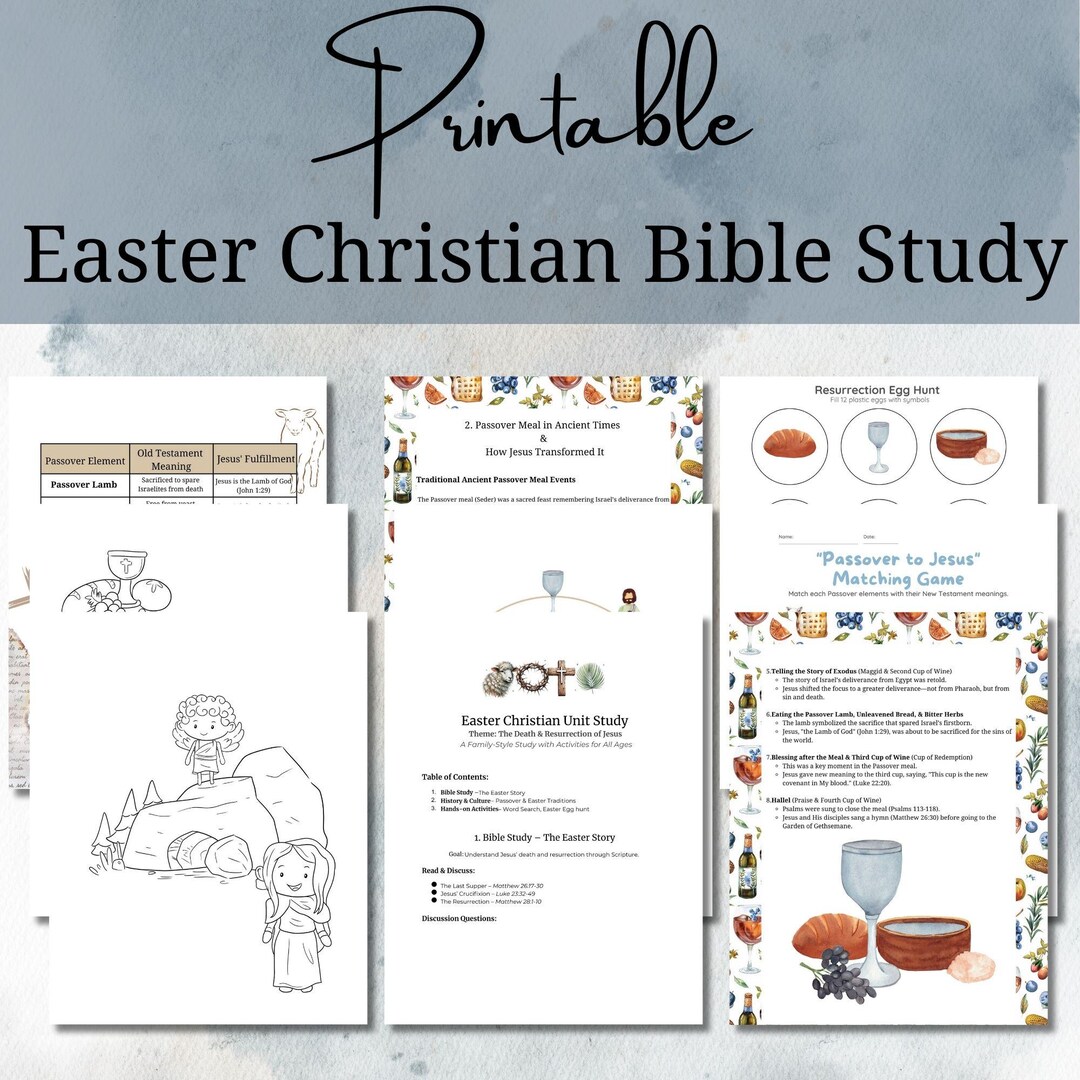 Christian Easter Bible Unit Study Printable Last Supper, Crucifixion ...