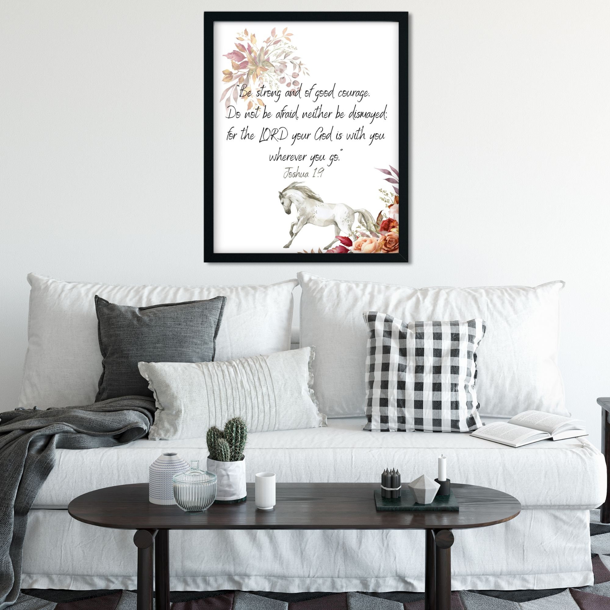Horse Bible Verse Digital Download Horse Watercolor Fall Decor ...