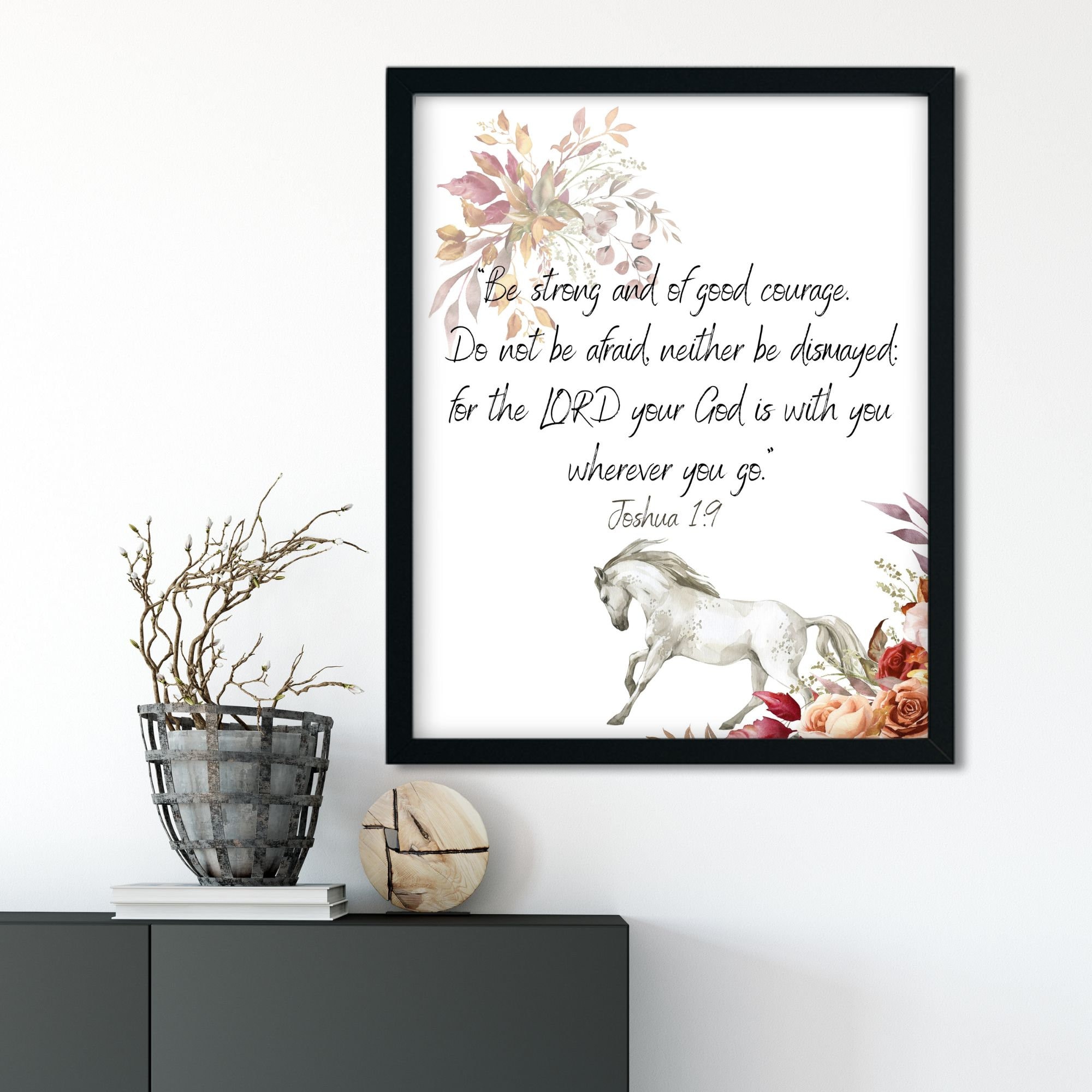 Horse Bible Verse Digital Download Horse Watercolor Fall Decor ...