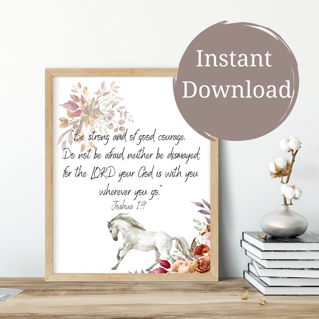Horse Bible Verse Digital Download Horse Watercolor Fall Decor ...