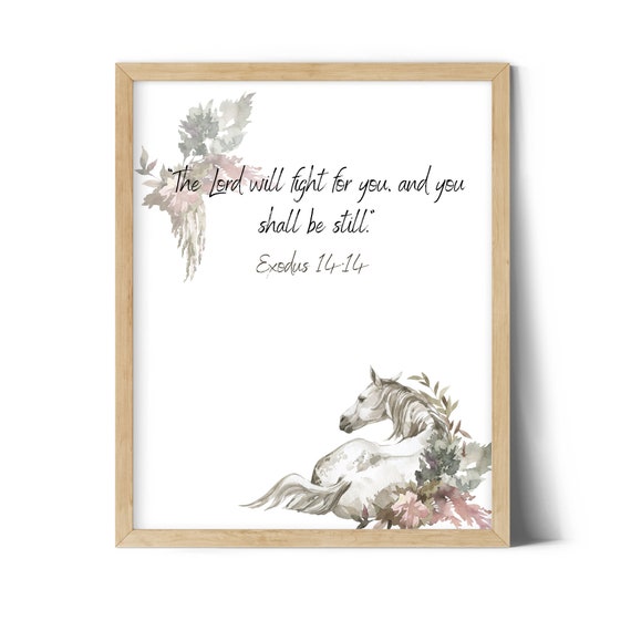 Horse Bible Verse Digital Download Watercolor Horse Christian | Etsy