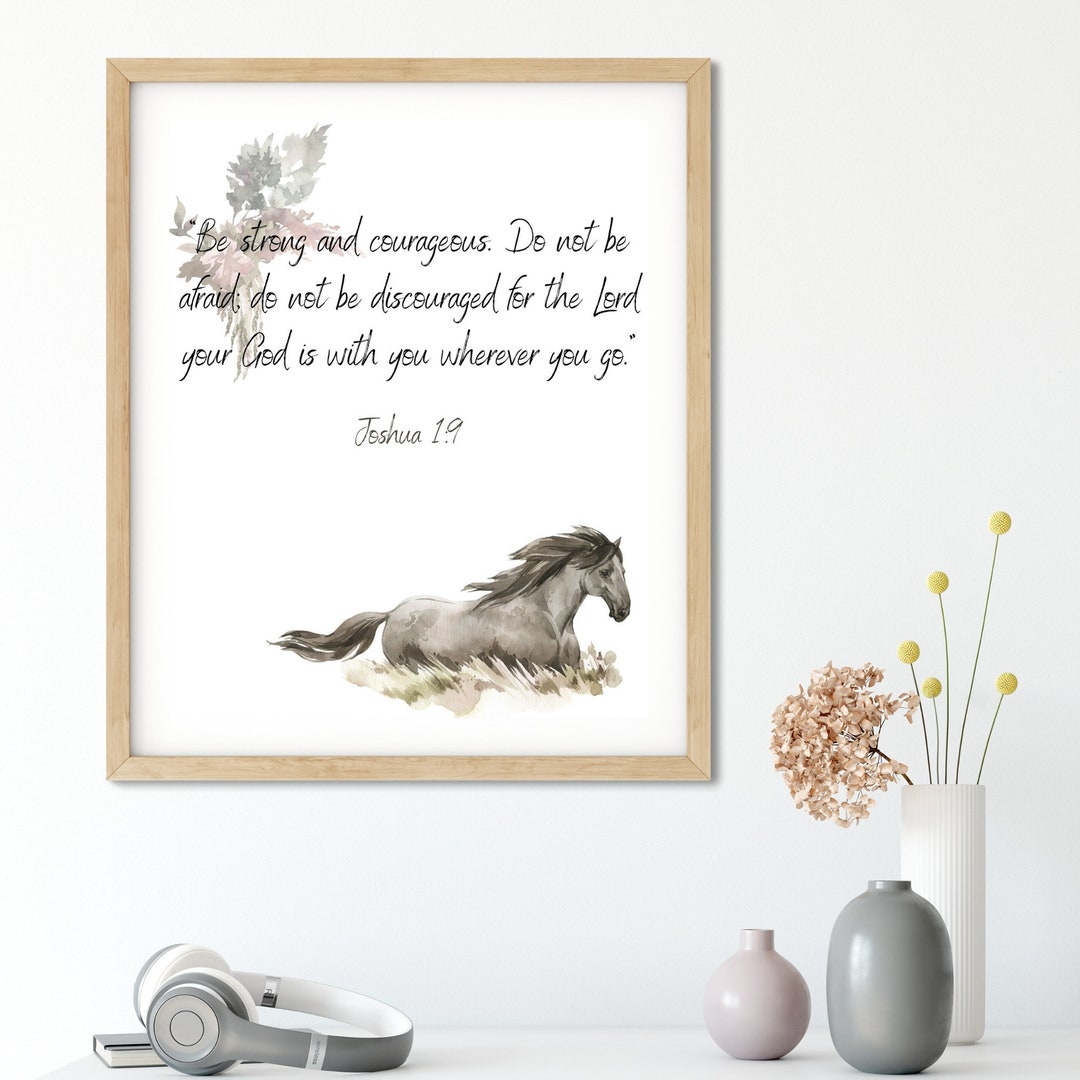Bible Verse Digital Download| Horse Watercolor for Your Christian Home ...