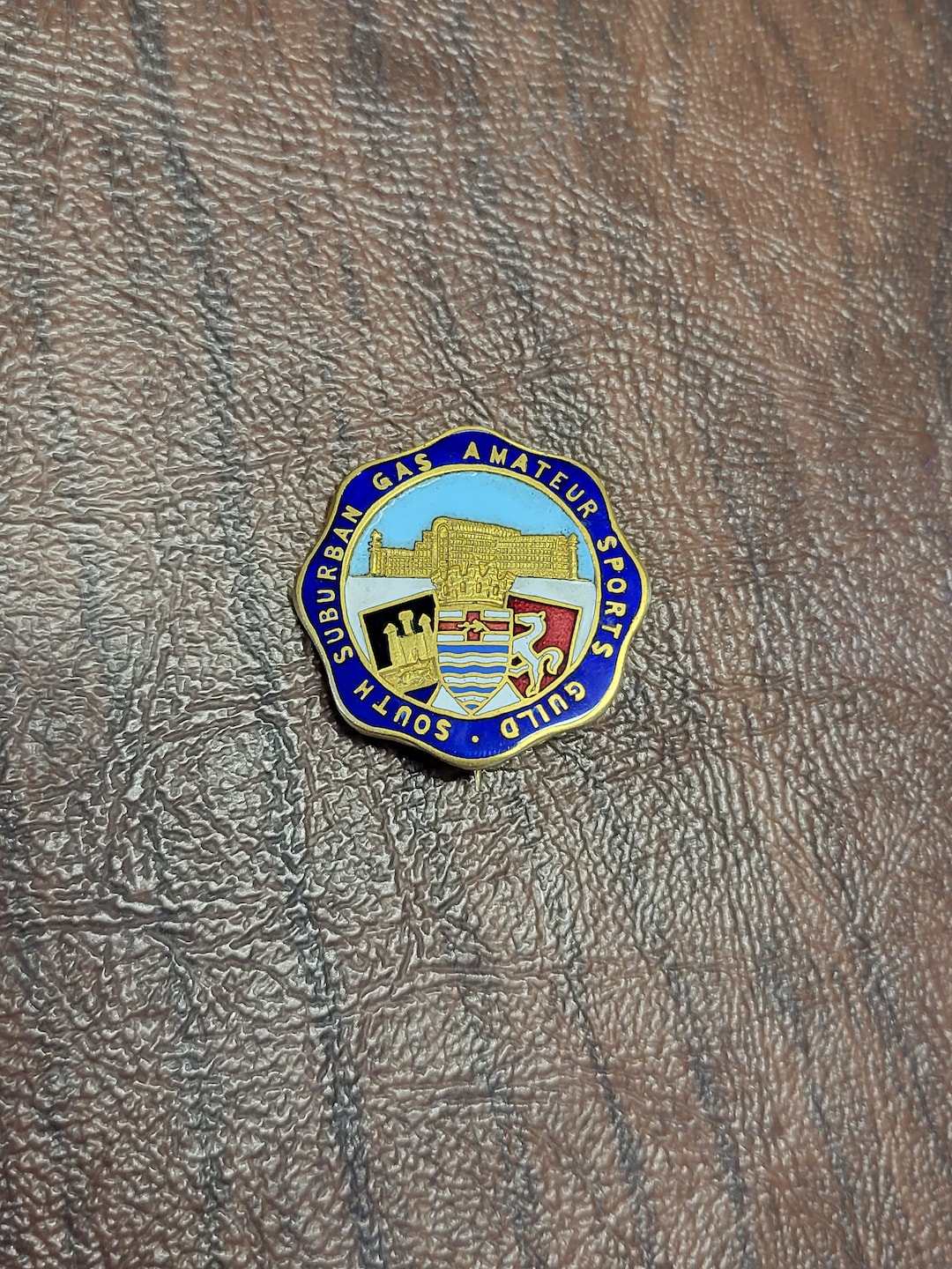 Vintage British Enameled Pin/brooch, "south Suburban Gas Amateur Sports ...