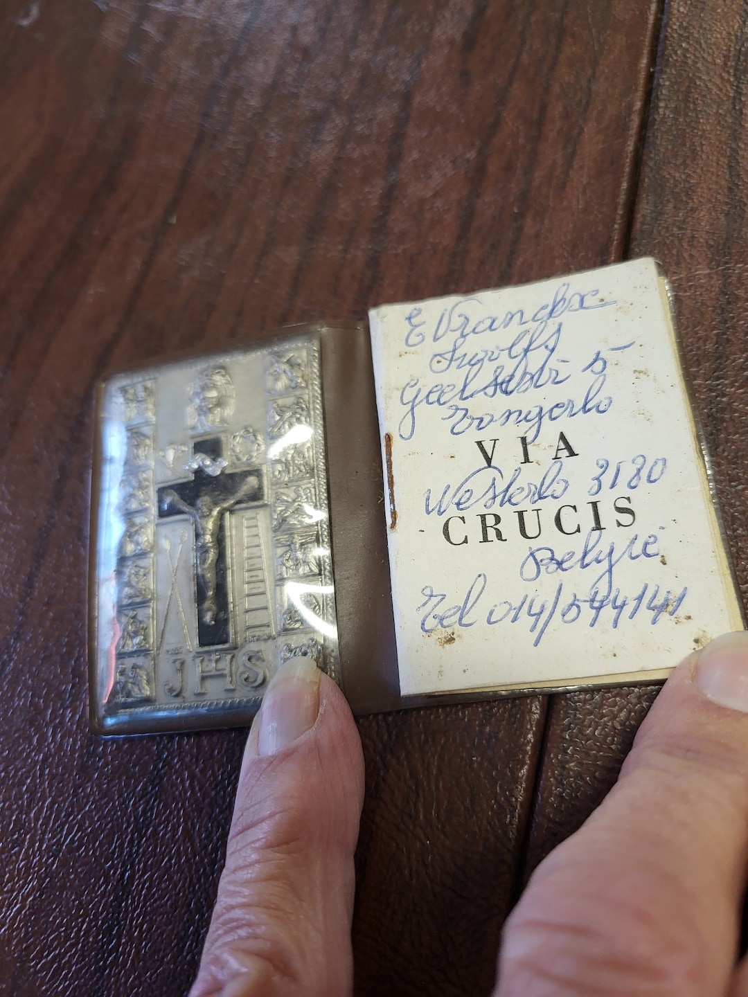 Vintage Italian via Crucis Booklet and Pocket Shrine, Vinyl Case W ...