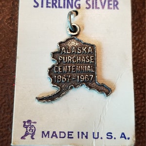 Vintage Sterling Silver Alaska Purchase Centennial Charm, 1867-1967 ...