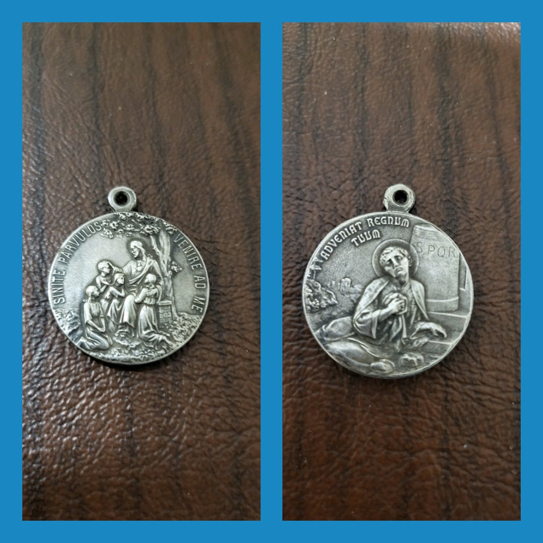 Rare Religious Medal Vintage Two-sided Medal With Latin - Etsy