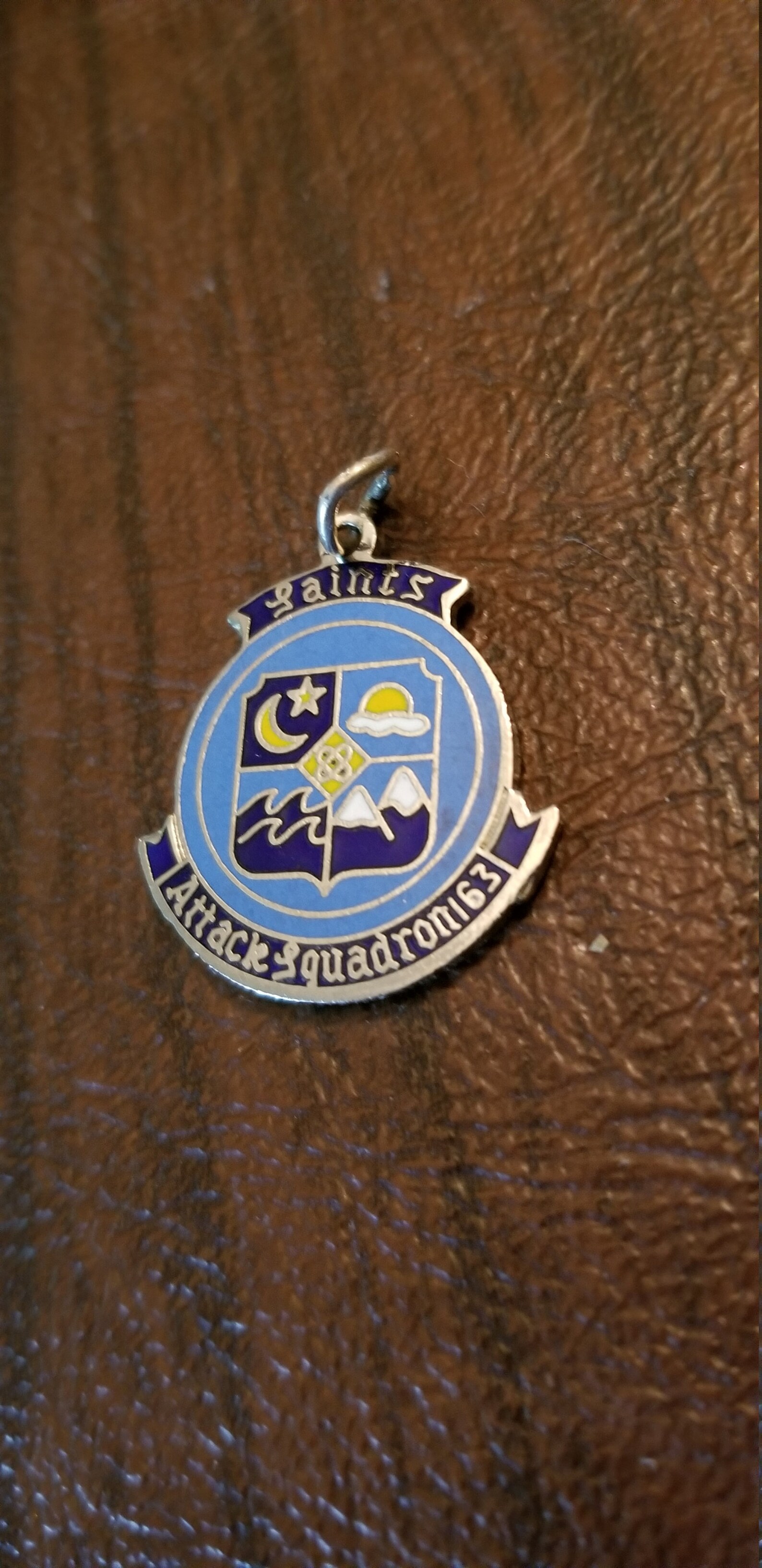 Rare, Vintage Enameled Saints Attack Squadron 163 Medal/pendant, Silver ...