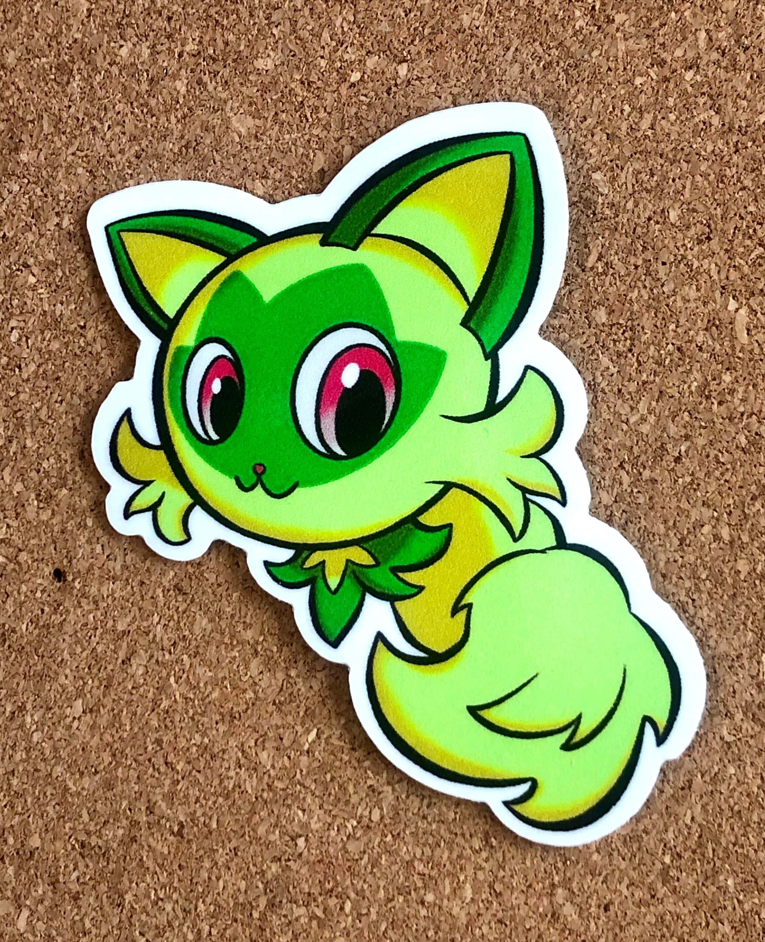 Sprigatito // Pokémon // 3x3 Vinyl Sticker // Laminated & Water ...