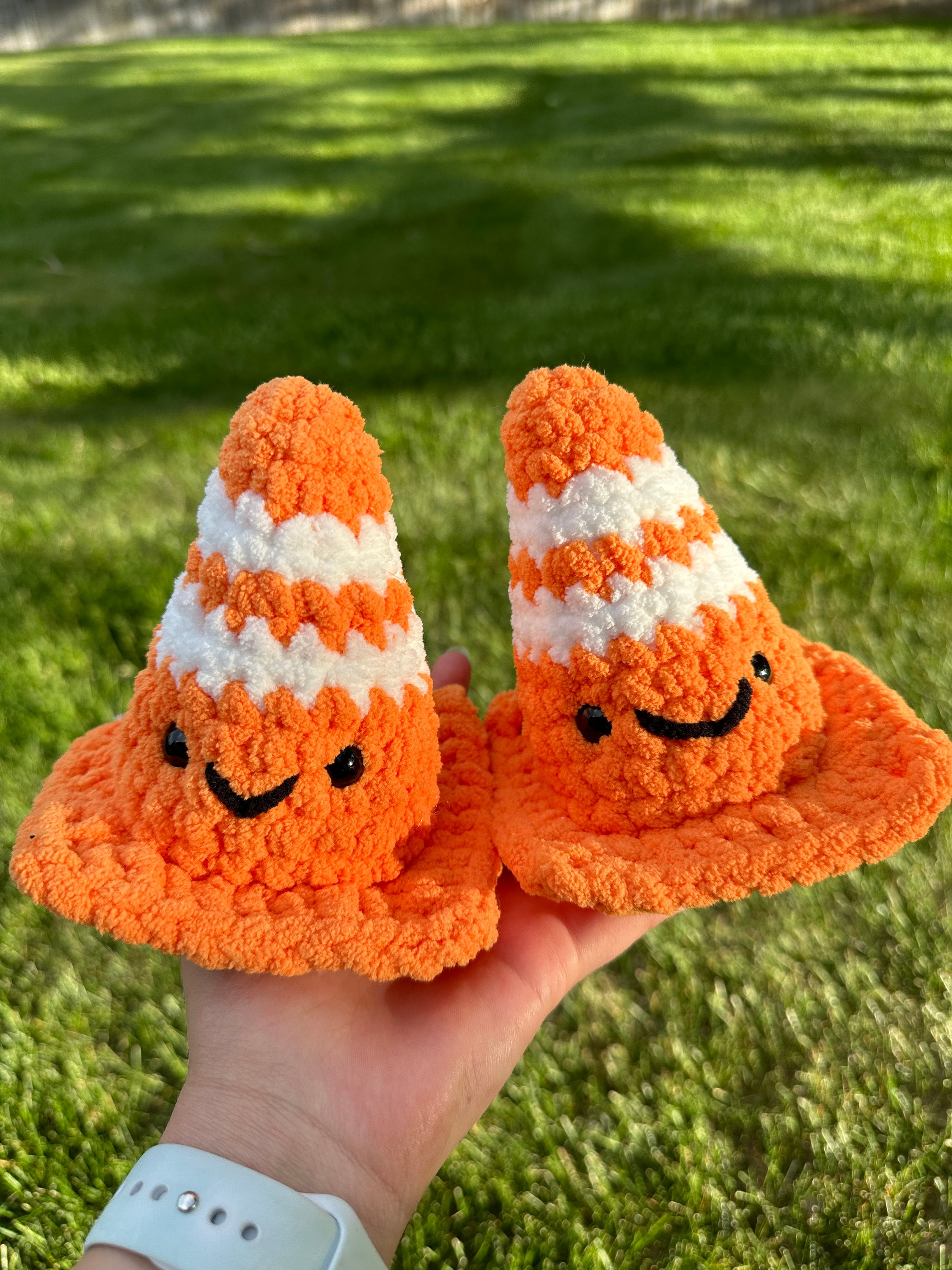 Traffic Cone Crochet Plushie Handmade With Plush Yarn Stuffed Animal - Etsy