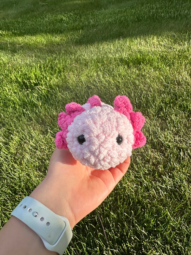 Crochet Axolotl Plush Handmade Stuffed Animal Soft Yarn - Etsy