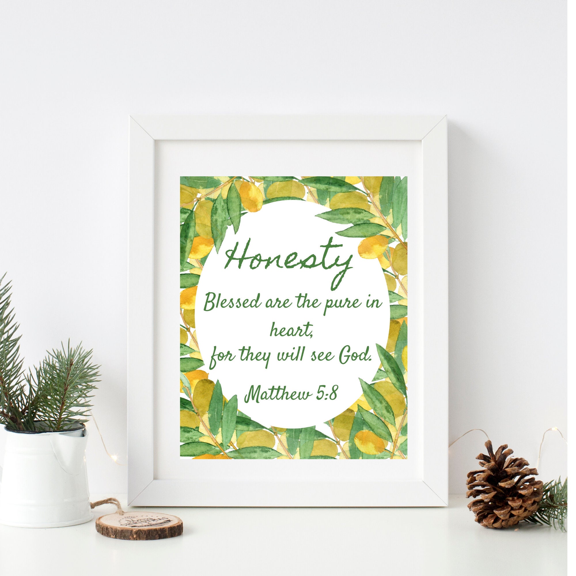 Printable Bible Verse,matthew 5:8 Wall Art, 8x10 Christian Digital ...