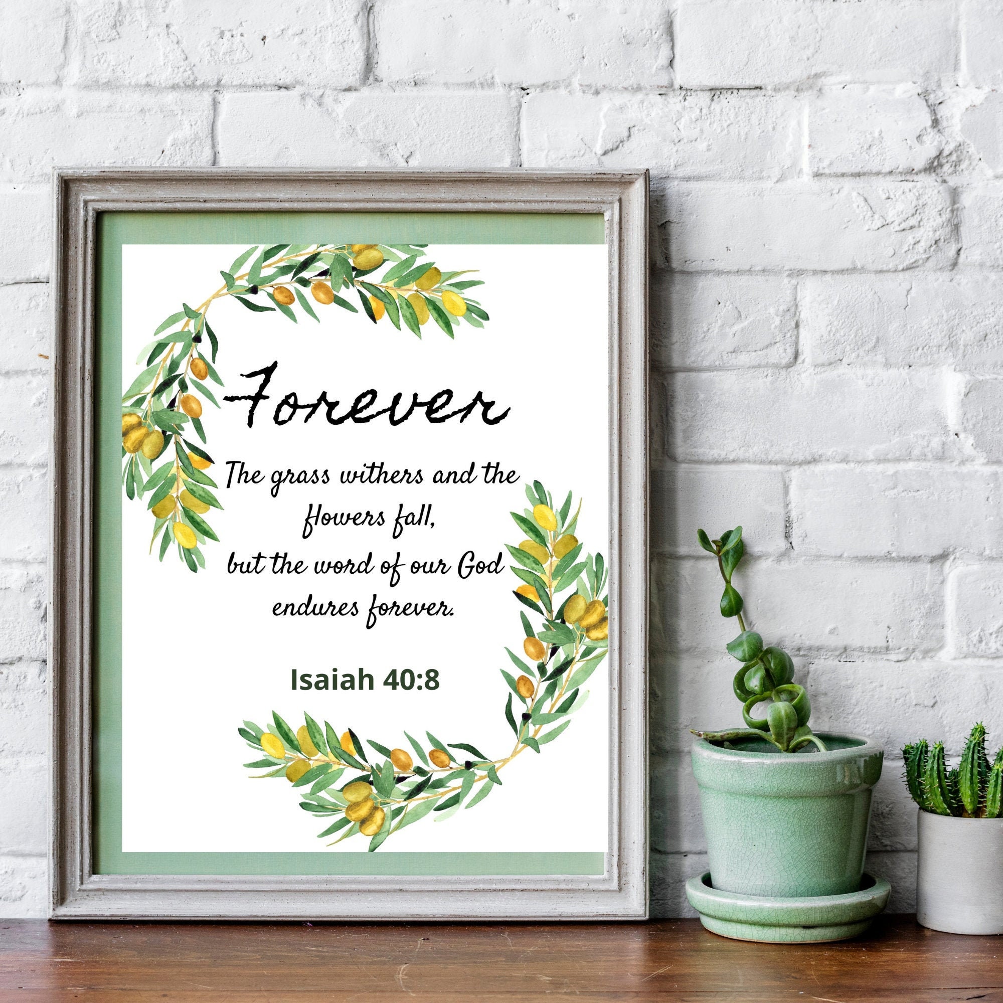 Printable Bible Verse, Isaiah 40:8 Wall Art, 8x10 Christian Digital ...