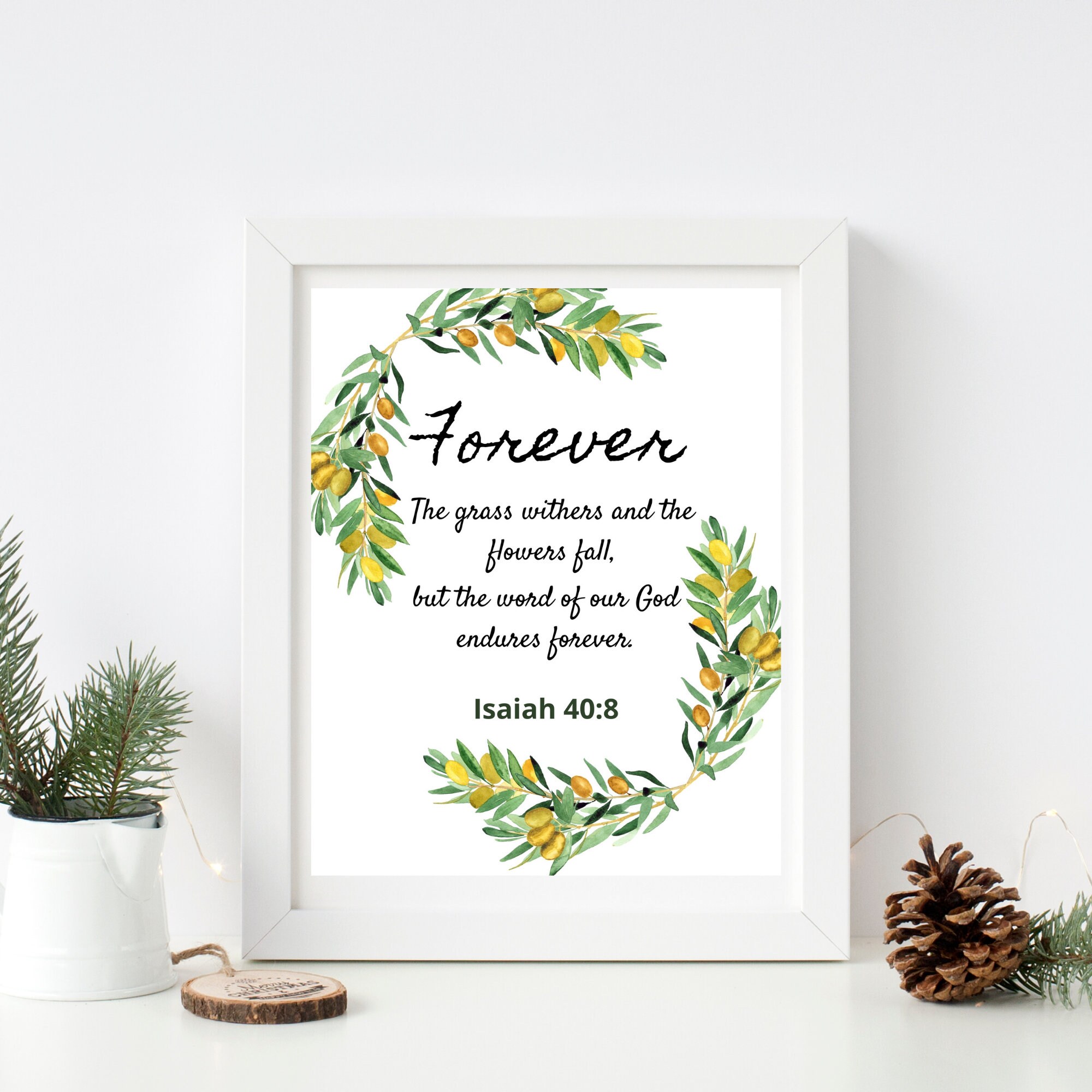 Printable Bible Verse, Isaiah 40:8 Wall Art, 8x10 Christian Digital ...