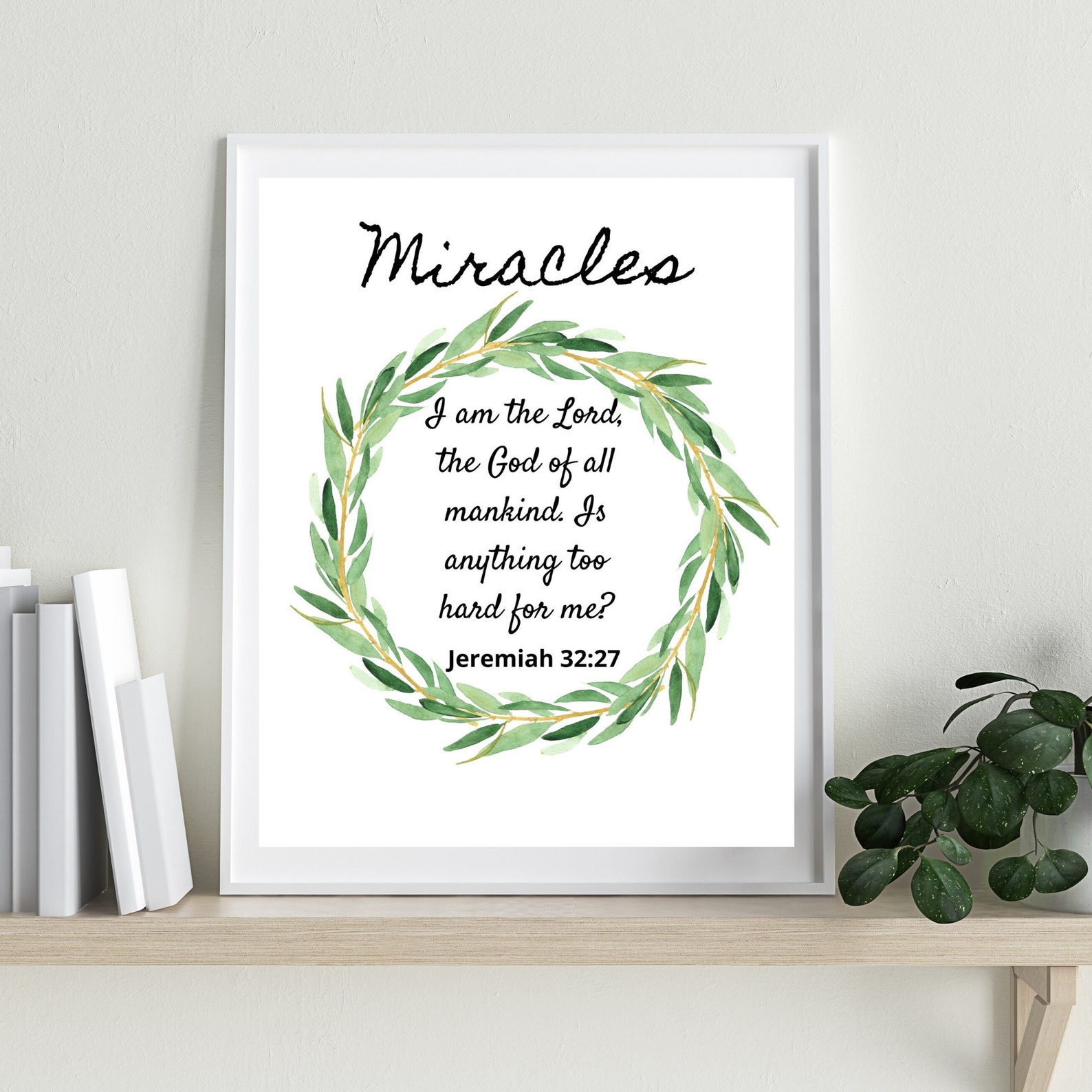 Jeremiah 32:27 Printable Wall Art With Olive Branch , 8x10 Christian ...