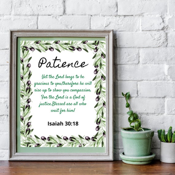 Printable Bible Verse Isaiah 30:18 Wall Art 8x10 Christian | Etsy