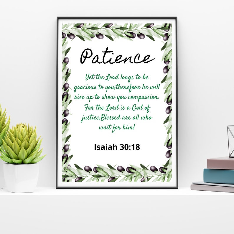 Printable Bible Verse, Isaiah 30:18 Wall Art, 8x10 Christian Digital ...