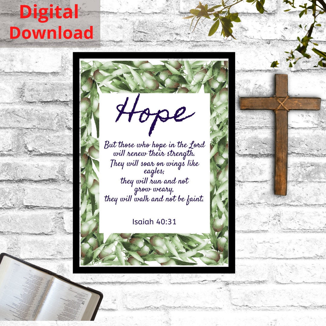 Printable Bible Verse, Isaiah 40:31 Wall Art, 8x10 Christian Digital ...