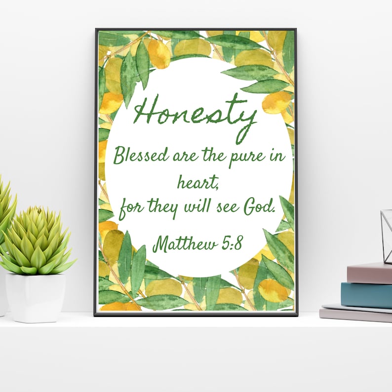 Printable Bible Verse,matthew 5:8 Wall Art, 8x10 Christian Digital ...