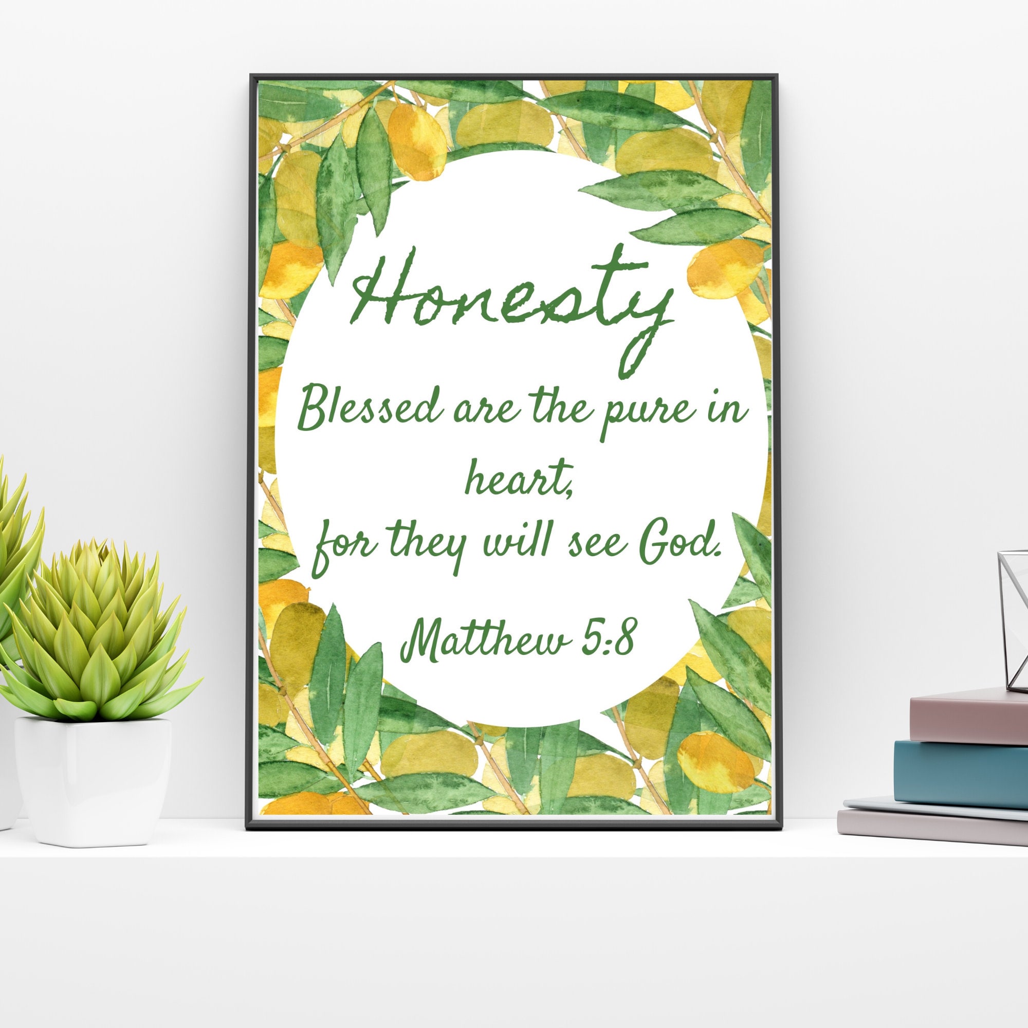 Printable Bible Verse,matthew 5:8 Wall Art, 8x10 Christian Digital ...