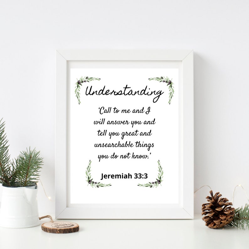 Jeremiah 33:3 Printable Wall Art With Olive Branch , 8x10 Christian ...