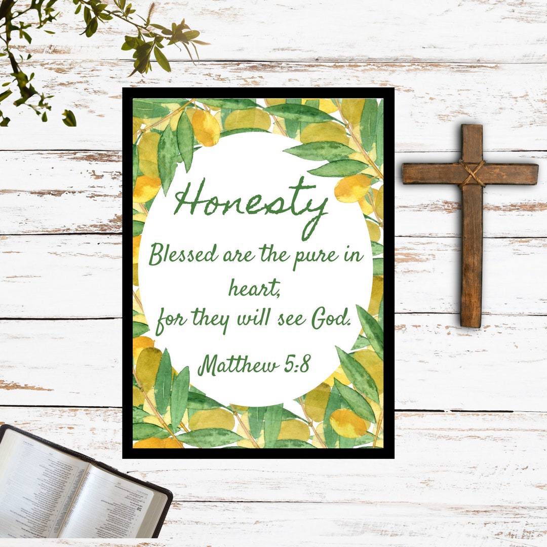 Printable Bible Verse,matthew 5:8 Wall Art, 8x10 Christian Digital ...