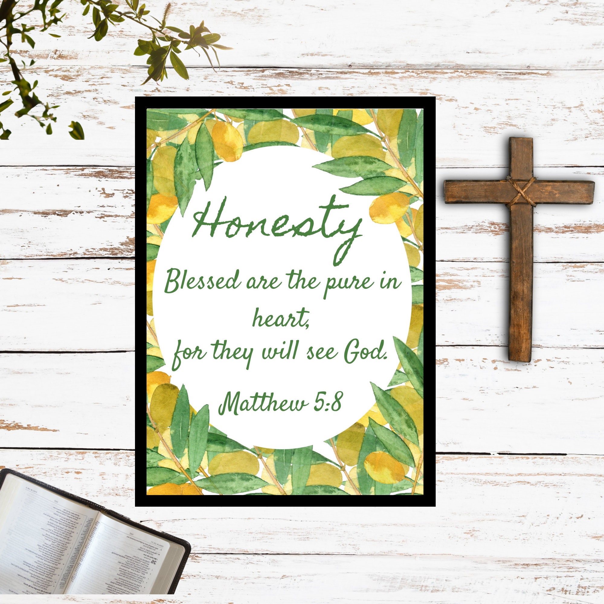 Printable Bible Verse,matthew 5:8 Wall Art, 8x10 Christian Digital ...