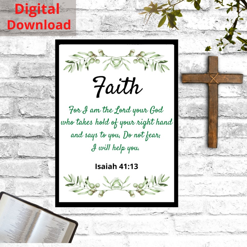 Printable Bible Verse Isaiah 41:13 Wall Art, 8x10 Christian Digital ...