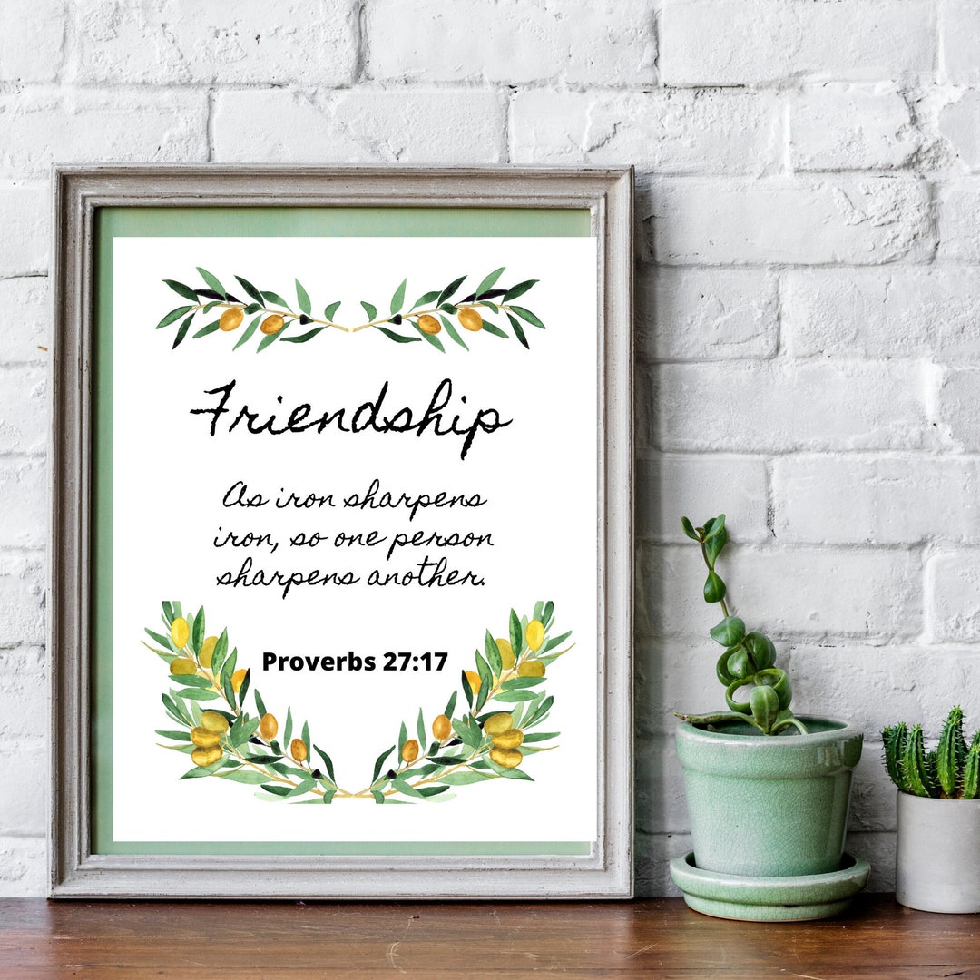 Proverbs 27:17 Printable Wall Art With Olive Branch, 8x10 Christian ...