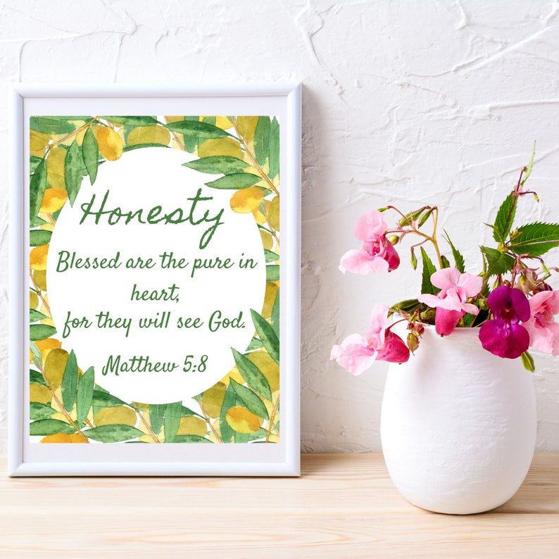 Printable Bible Verse,matthew 5:8 Wall Art, 8x10 Christian Digital ...