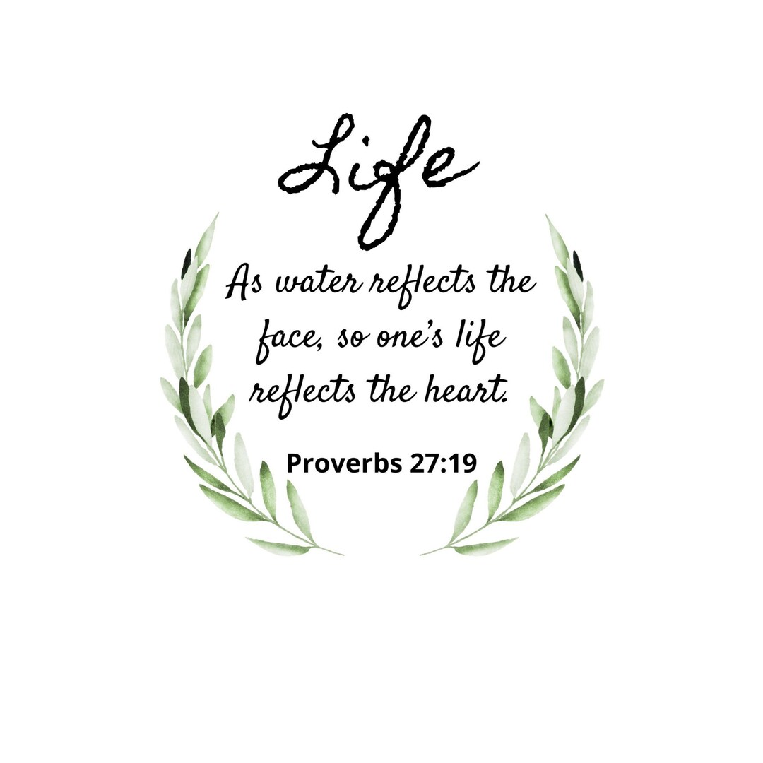 Proverbs 27:19printable Wall Art With Olive Branch , 8x10 Christian ...