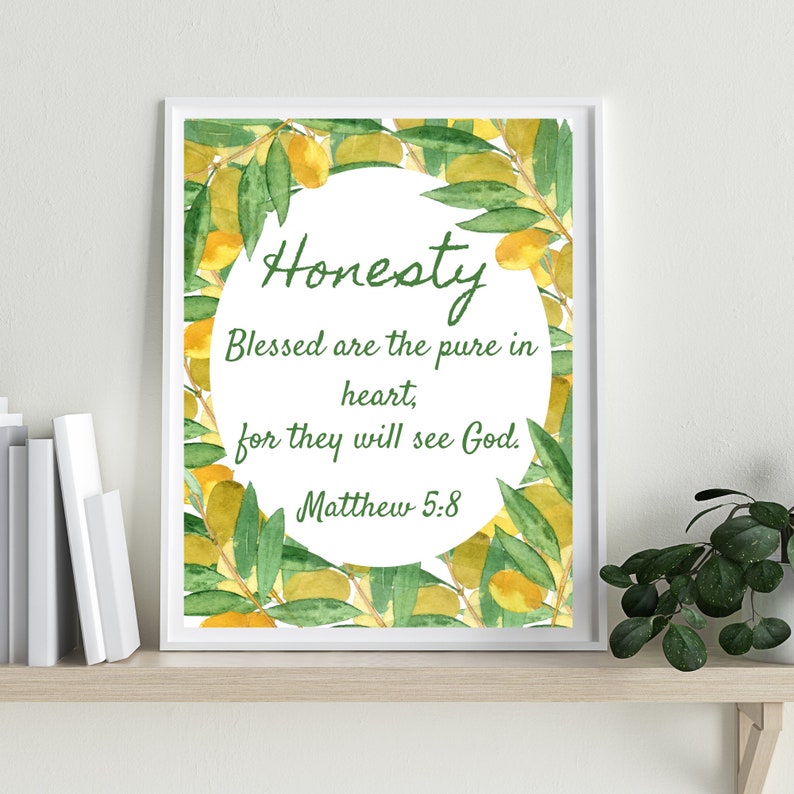 Printable Bible Verse,matthew 5:8 Wall Art, 8x10 Christian Digital ...