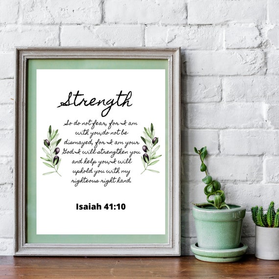 Isaiah 41:10 Printable Wall Art With Olive Branch 8x10 | Etsy
