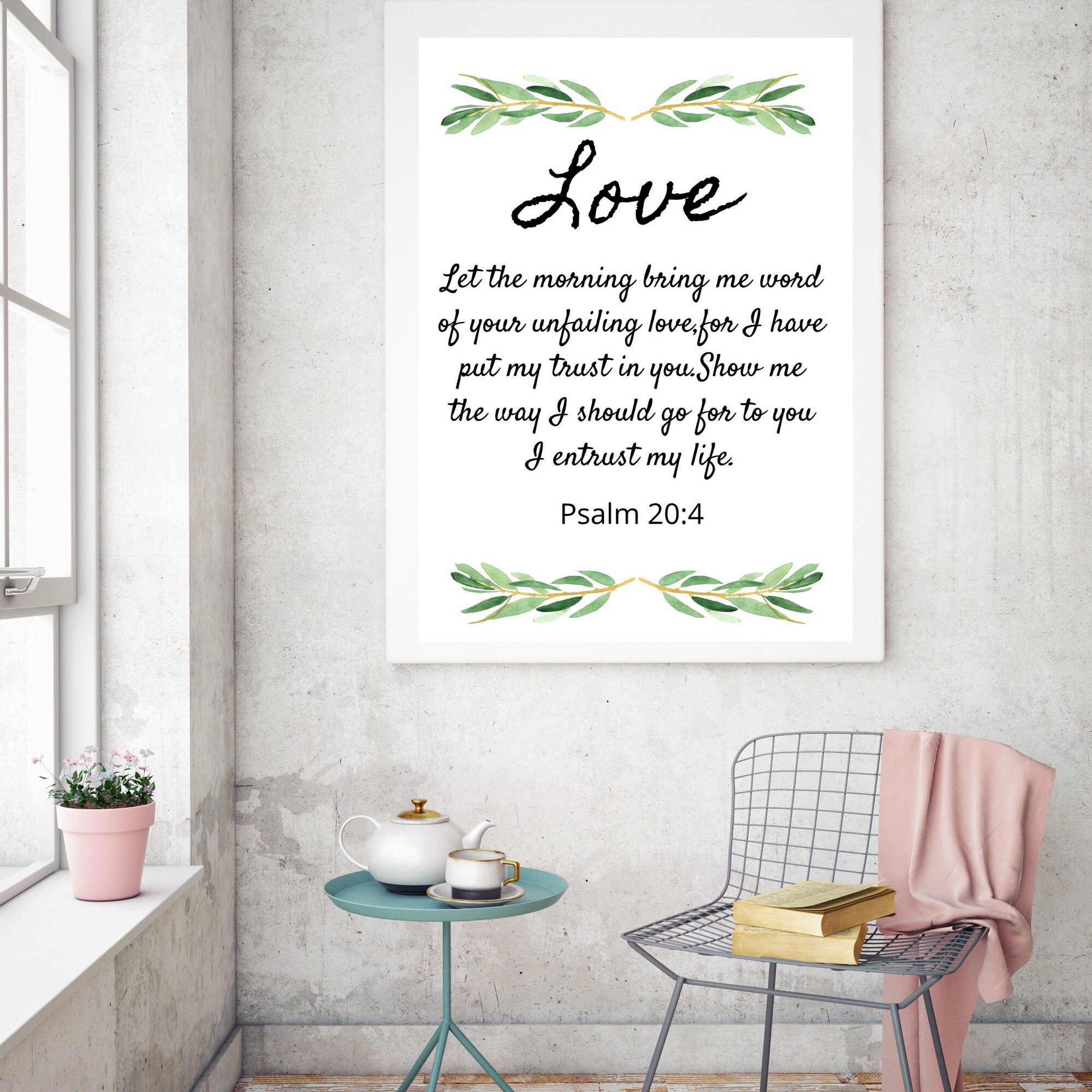 Psalm 143:8 Printable Wall Art With Olive Branch 8x10 - Etsy