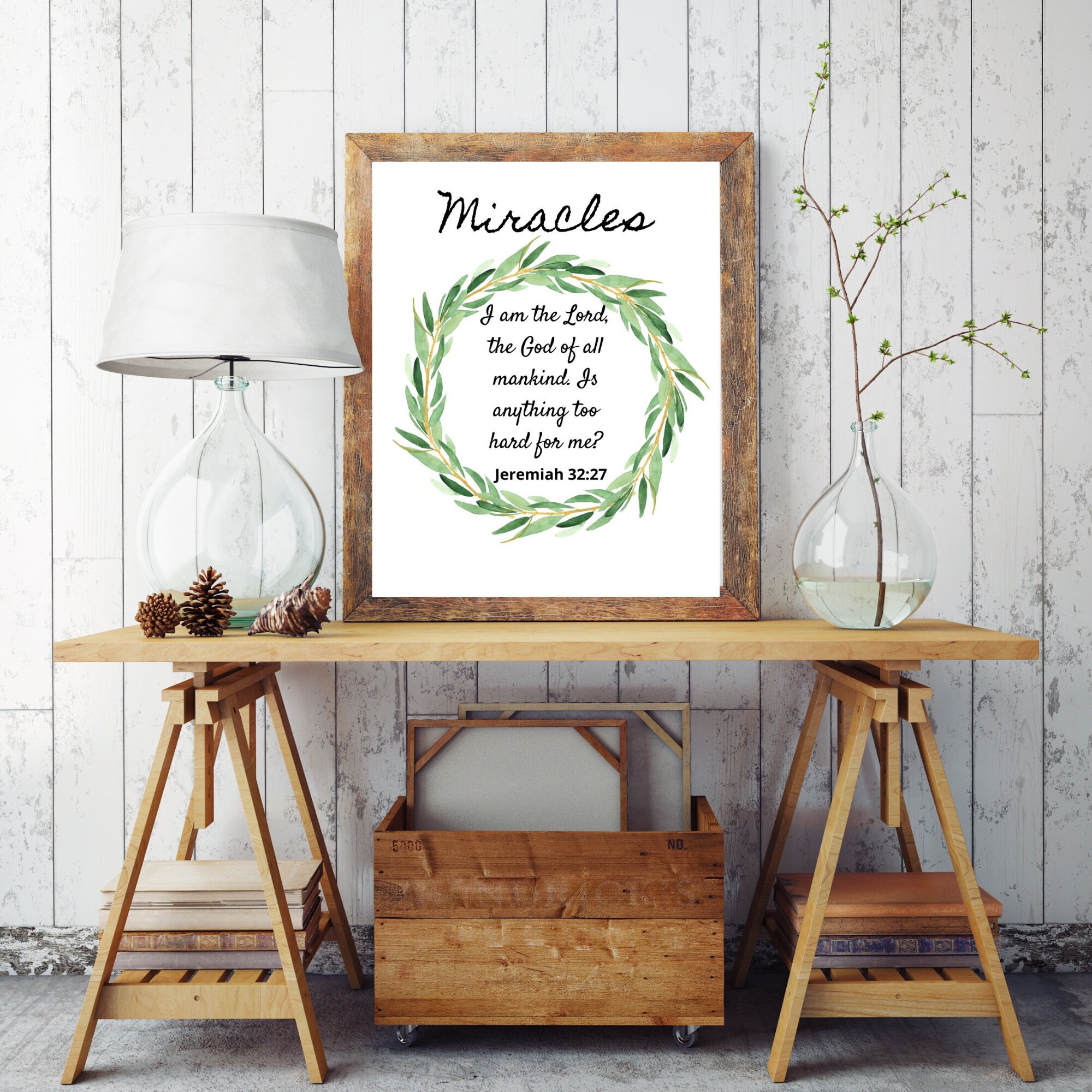 Jeremiah 32:27 Printable Wall Art With Olive Branch , 8x10 Christian ...